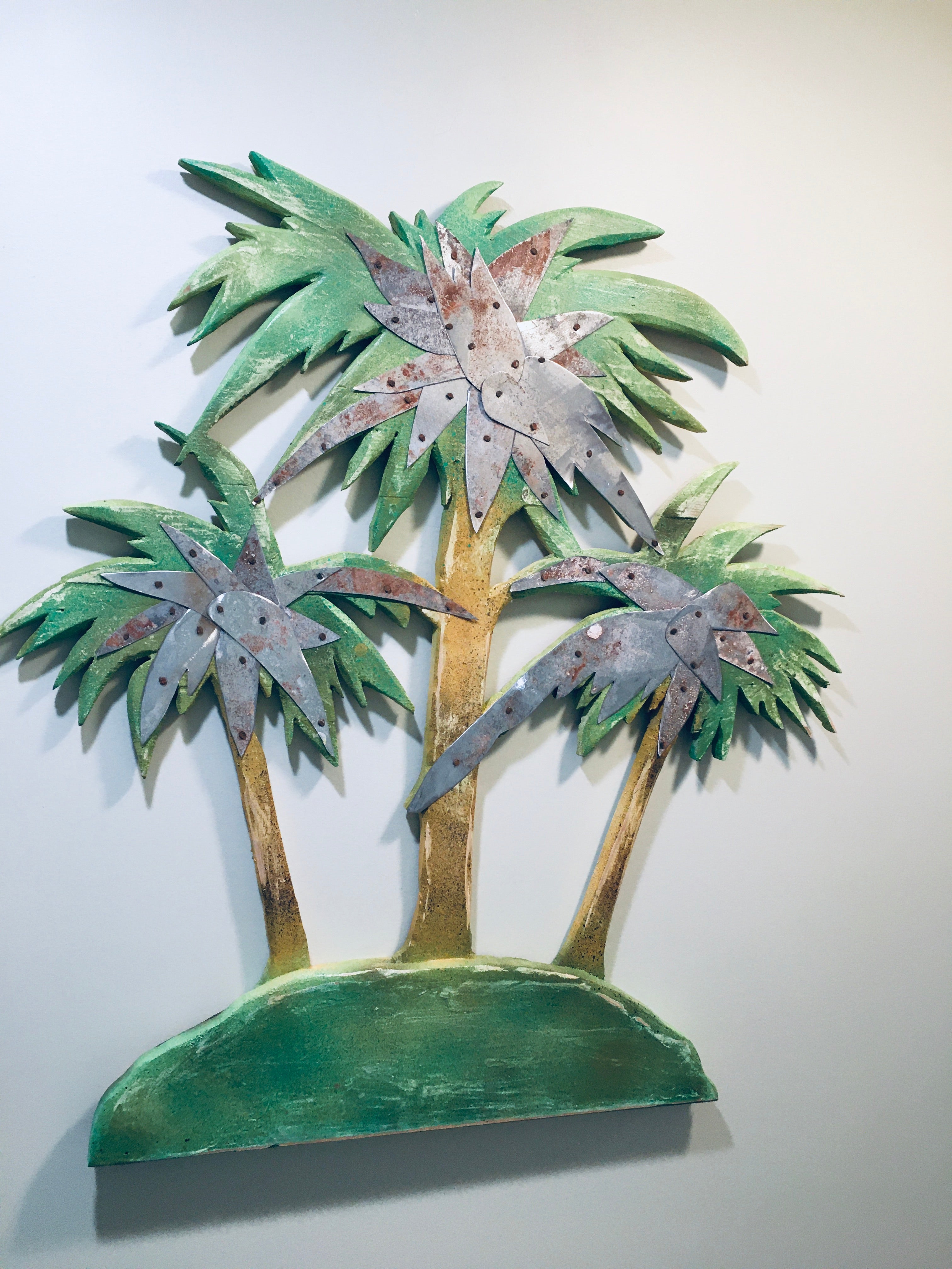 36”x36” Triple Palm Trees – Salt Wooder Works